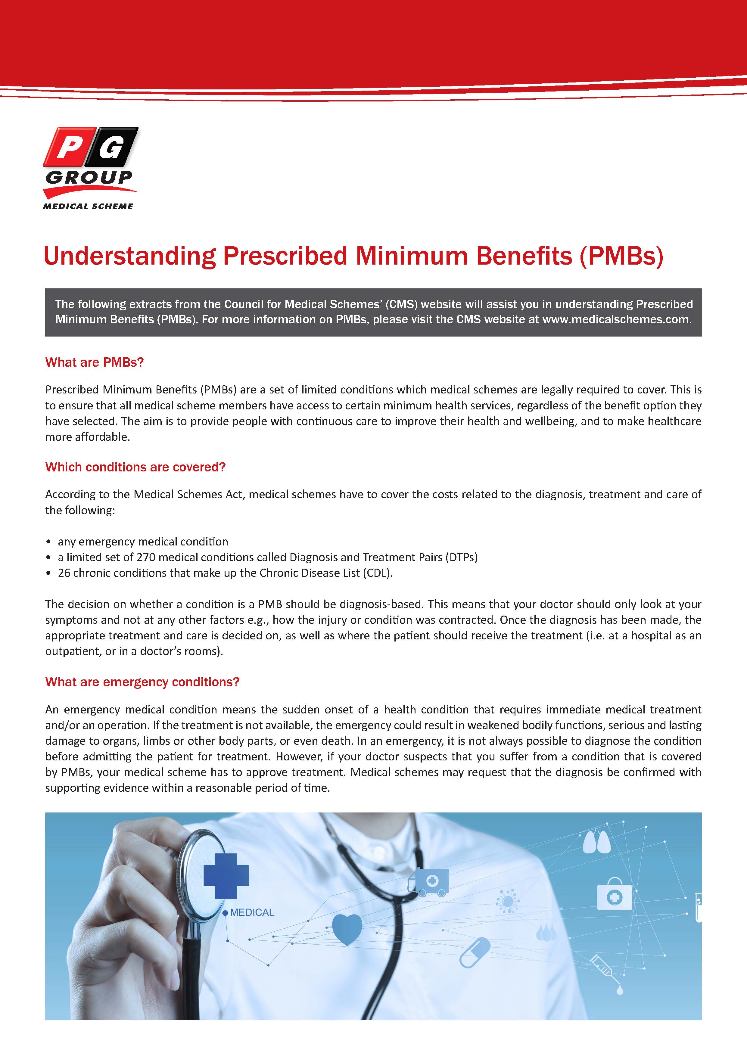 PG Group Medical Scheme - Prescribed minimum benefits (PMBs)