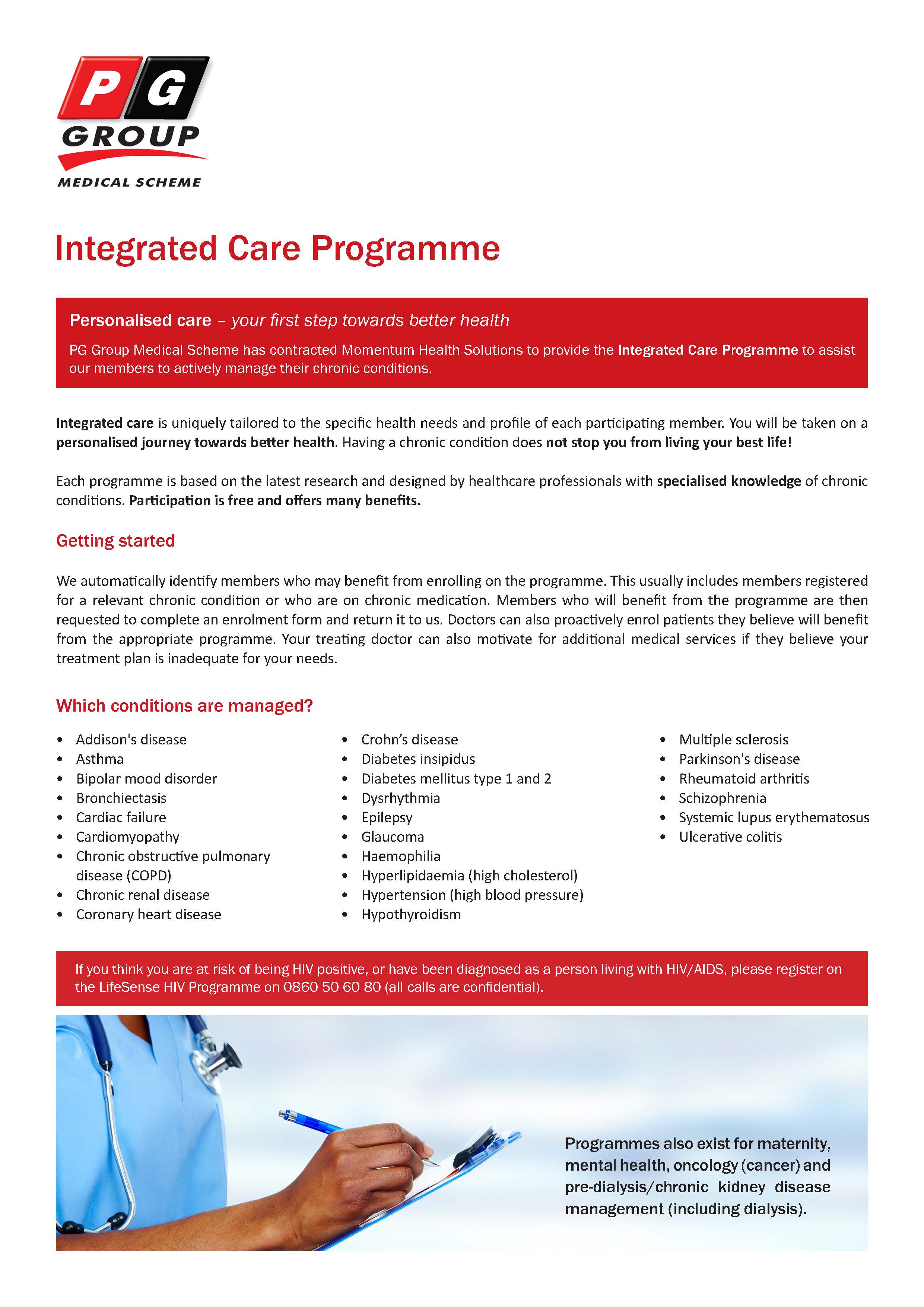 PG Group Medical Scheme - Integrated Care Programme