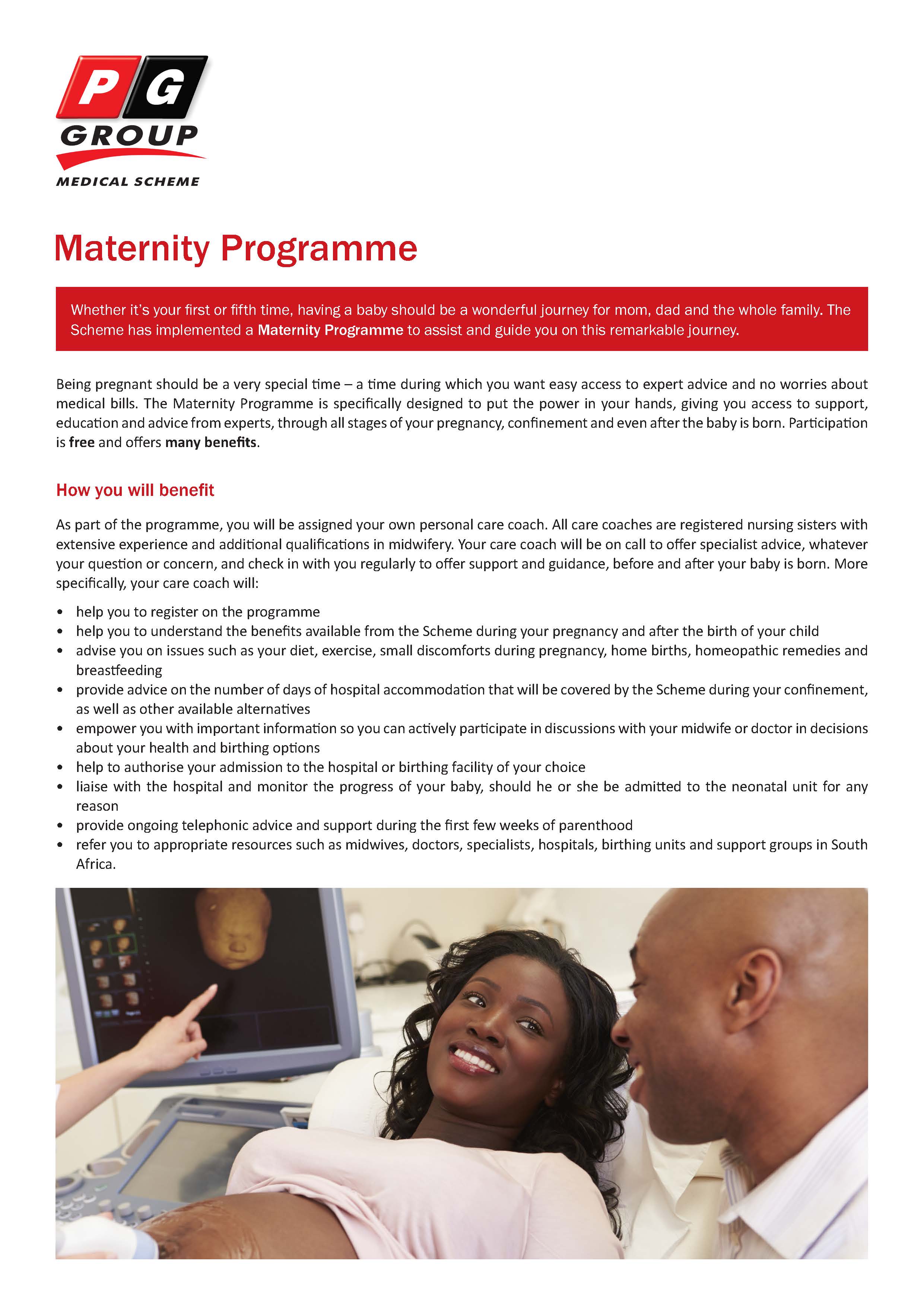 PG Group Medical Scheme - Maternity Programme