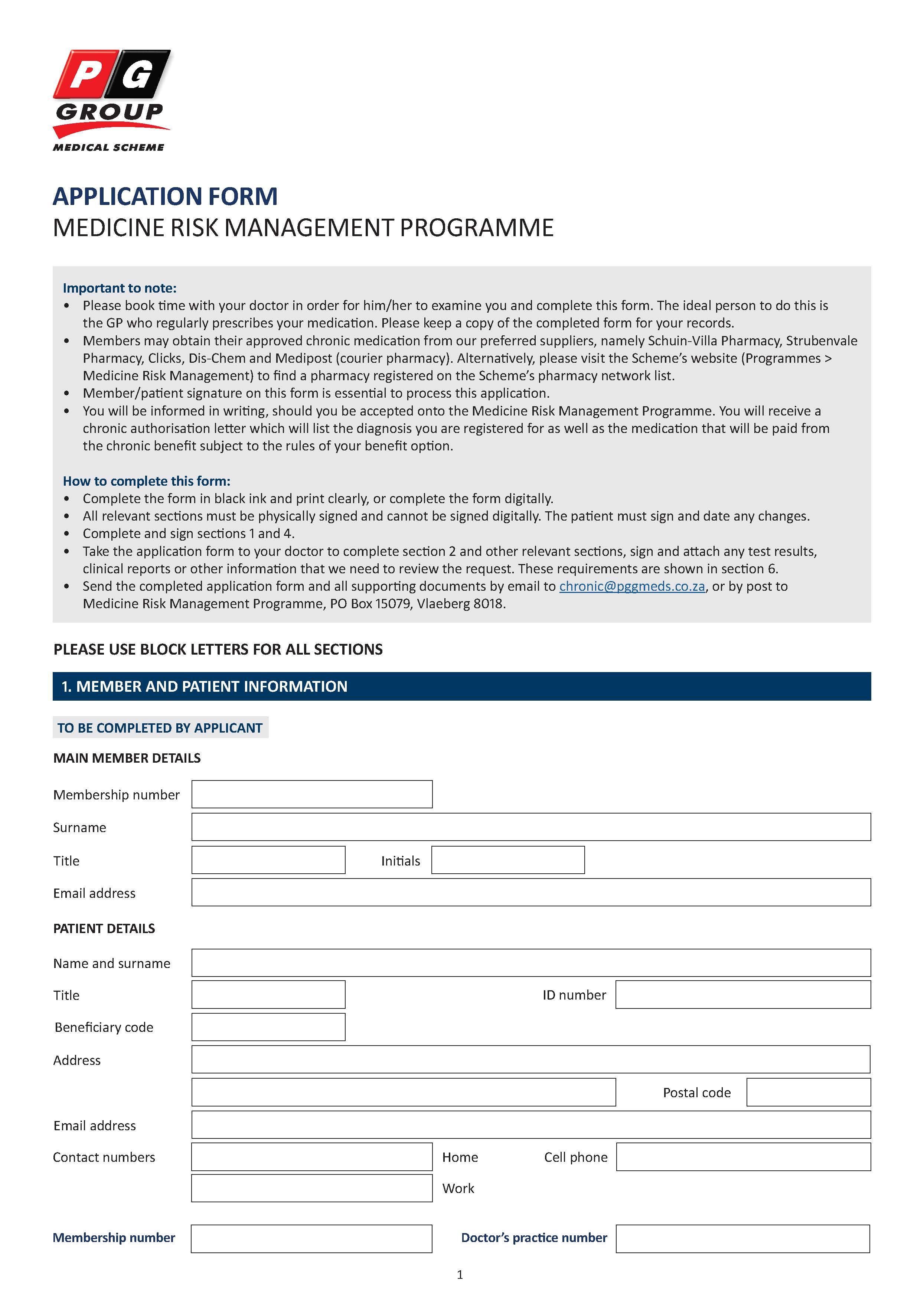 PG Group Medical Scheme - Medicine Risk Management (MRM) Programme